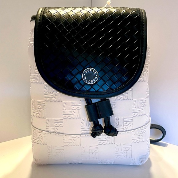 Steve Madden | Bags | Steve Madden Black And White Small Backpack ...